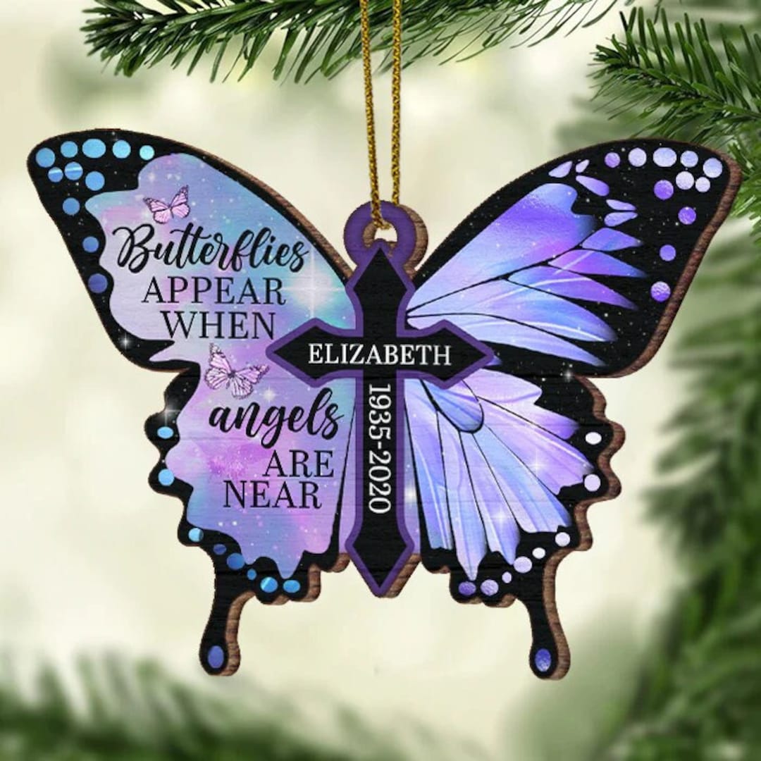 Memorial Ornament, Monarch Butterfly Memorial, Remembrance Ornament ...