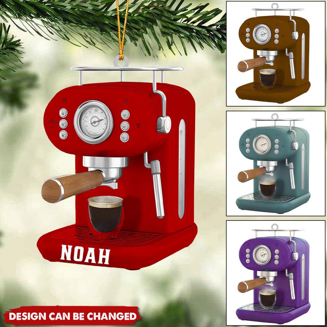 Personalized Coffee Machine Christmas Ornament, Coffee Machine ...