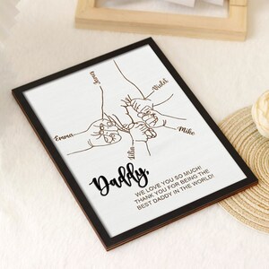 Personalized Fist Bump Wooden Plaque, Fist Bump Dad and Kids Sign ...