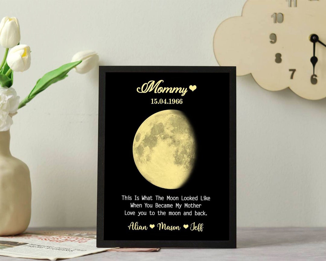 Family Moon Phase Wooden Plaque, Mothers Day Moon Phase, Moon Phase ...