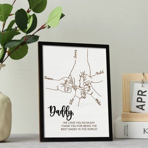 Personalized Fist Bump Wooden Plaque, Fist Bump Dad and Kids Sign ...