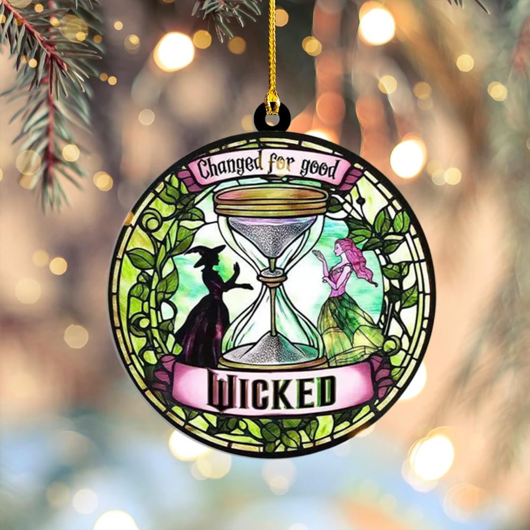 Elphaba and Glinda Besties Acrylic Ornament, Wicked Christmas Ornament ...