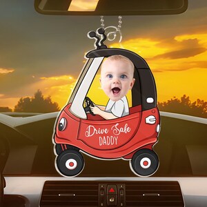 Custom Car Photo Ornament, Drive Safe Daddy Car Hanger, Drive Safe ...