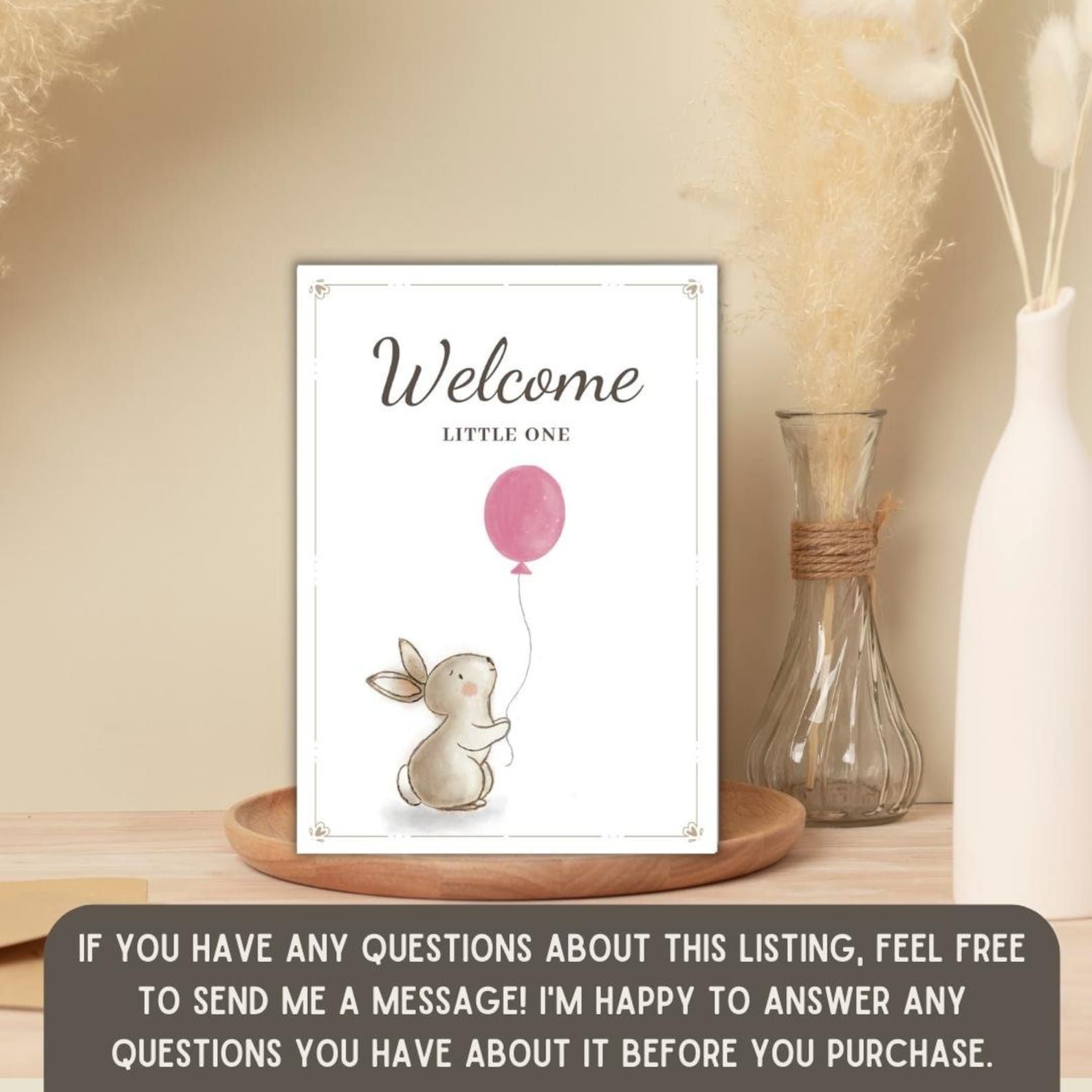 Welcome Little One Greeting Card, New Baby Girl, Welcome Baby Card ...