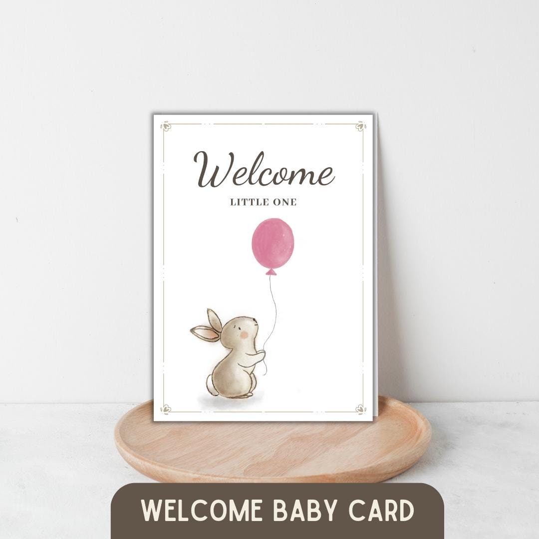 Welcome Little One Greeting Card, New Baby Girl, Welcome Baby Card ...