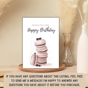 Watercolor Macaron Card for Birthday Birthday Card for Her - Etsy