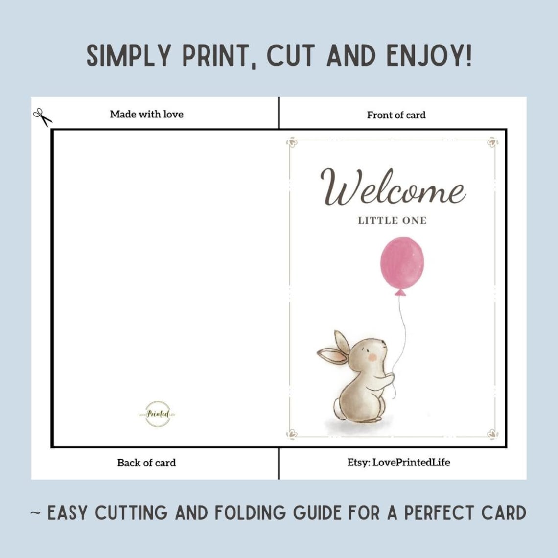 Welcome Little One Greeting Card, New Baby Girl, Welcome Baby Card ...