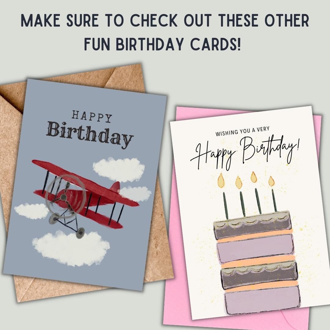 Happy 1st Birthday Airplane Card, Birthday Card for Grandson, Printable ...