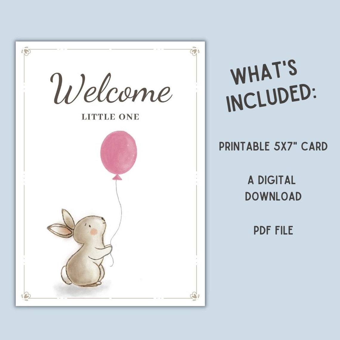 Welcome Little One Greeting Card, New Baby Girl, Welcome Baby Card ...