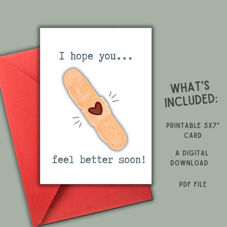 Get Well Card, Get Better Card, Get Well Card Printable, Feel Better ...