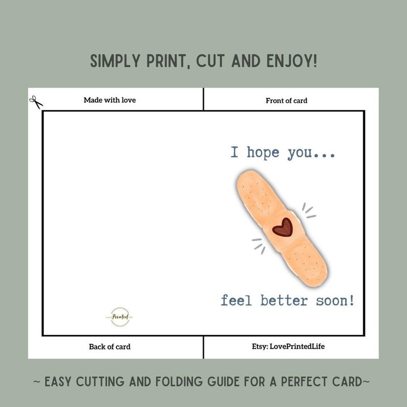 Get Well Card, Get Better Card, Get Well Card Printable, Feel Better ...