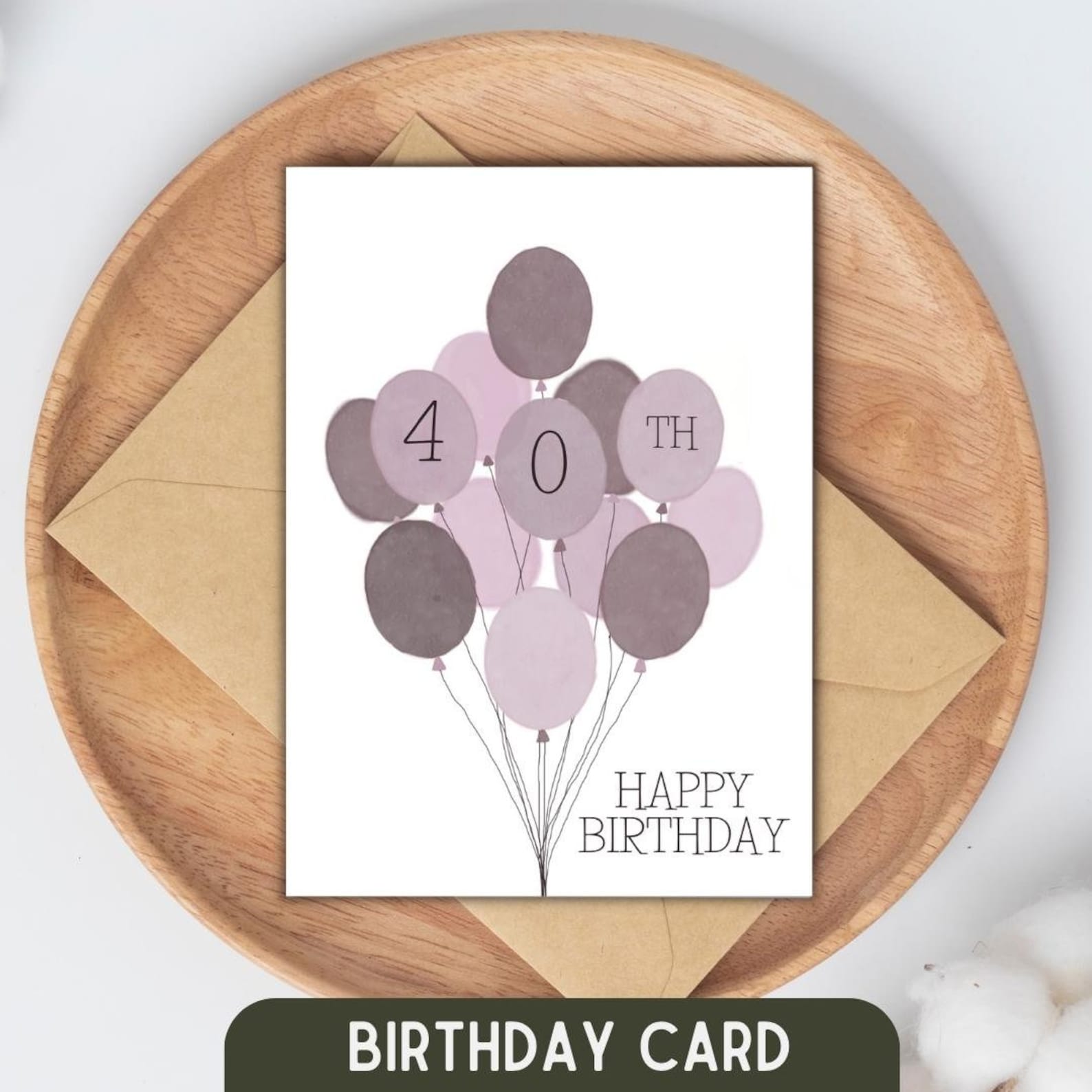 Birthday Greeting Card Happy 40th Birthday Card Printable - Etsy