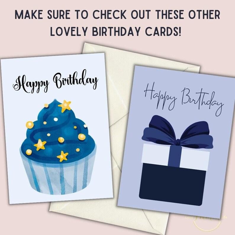 Watercolor Macaron Card for Birthday, Birthday Card for Her, Printable ...