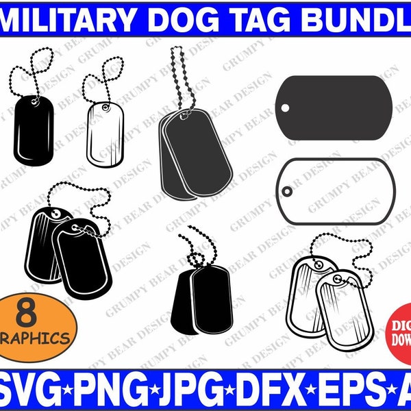 Army DOG TAGS SVG Files, Army Dog Tags Clipart, Military Dog Tags Svg ...