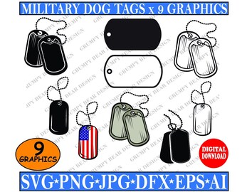 Army Dog Tags SVG Cut File Military Dog Tags Svg Printable - Etsy