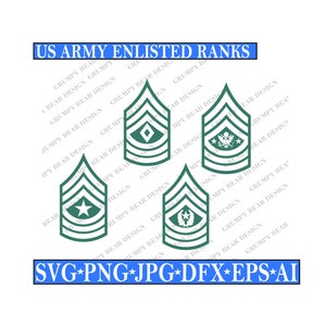 US Army Enlisted Ranks X12 Graphics, Svg Png Jpg Ai Eps Dfx, Digital ...