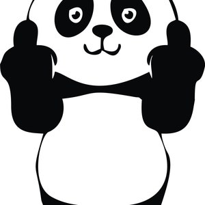 Bad Panda X6 Graphic, Panda Middle Finger, Digital Download, Bumper ...