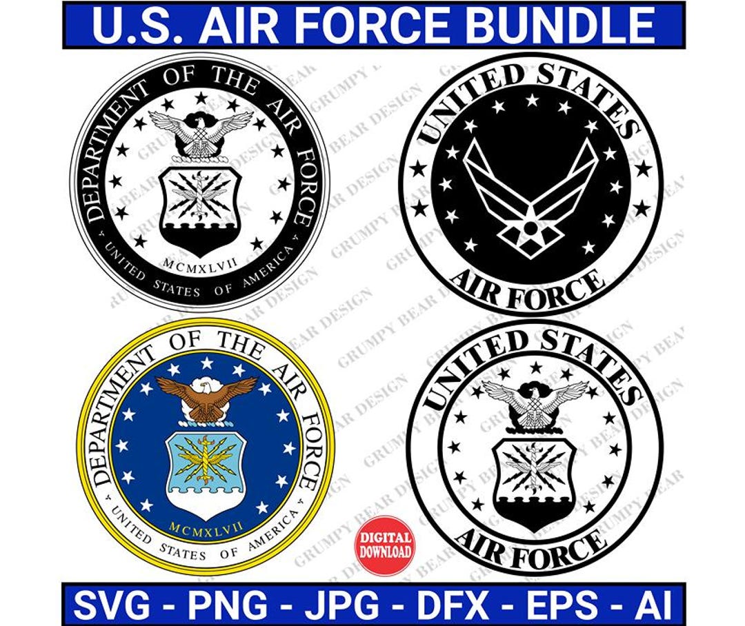 U.S. Air Force Seal and Logo Bundle, 4x Graphics, Air Force Shield, Air ...