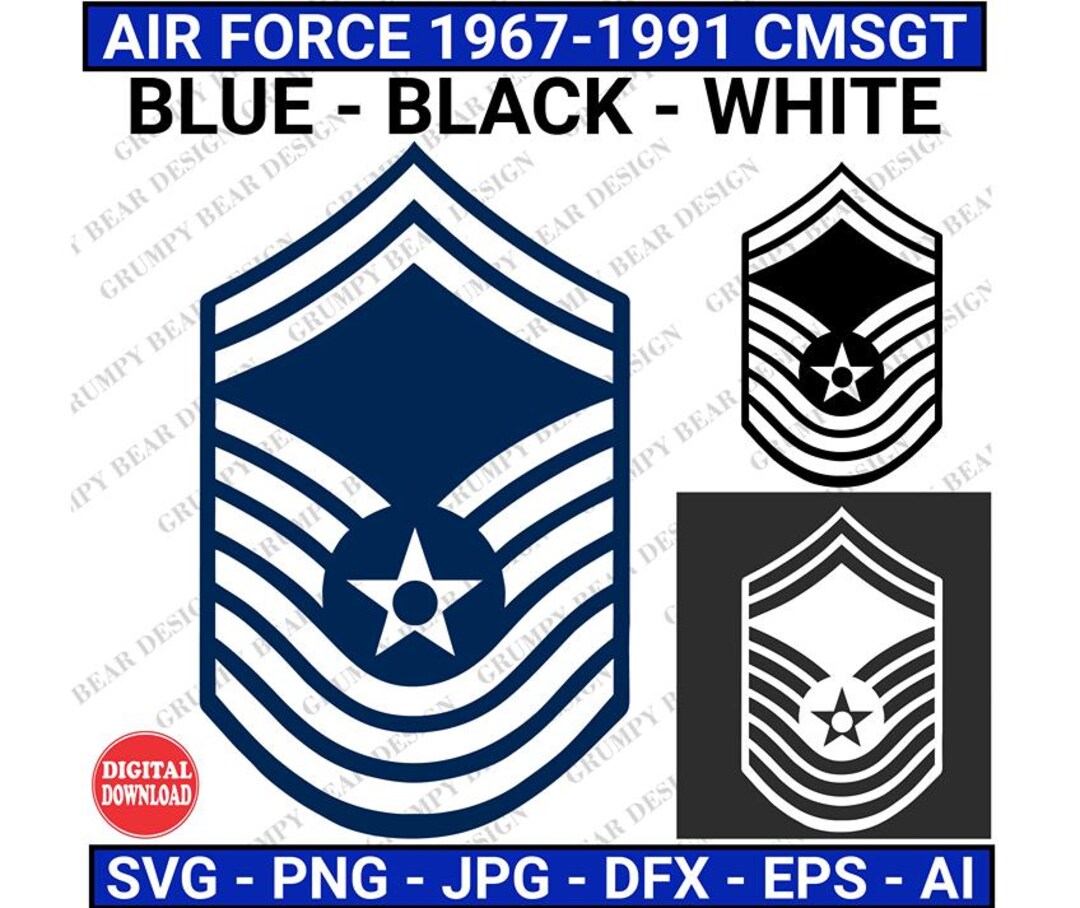 Air Force Cmsgt Rank Insignia 1967-1991 (digital Download) - Etsy