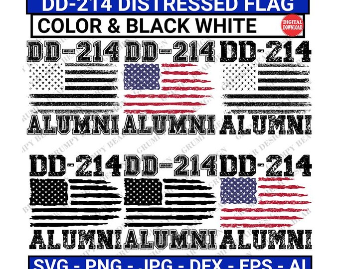 DD-214 Alumni Distressed U.S. Flag Bundle (digital Download) - Etsy