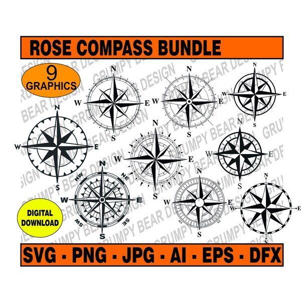 Compass Rose Print - Etsy