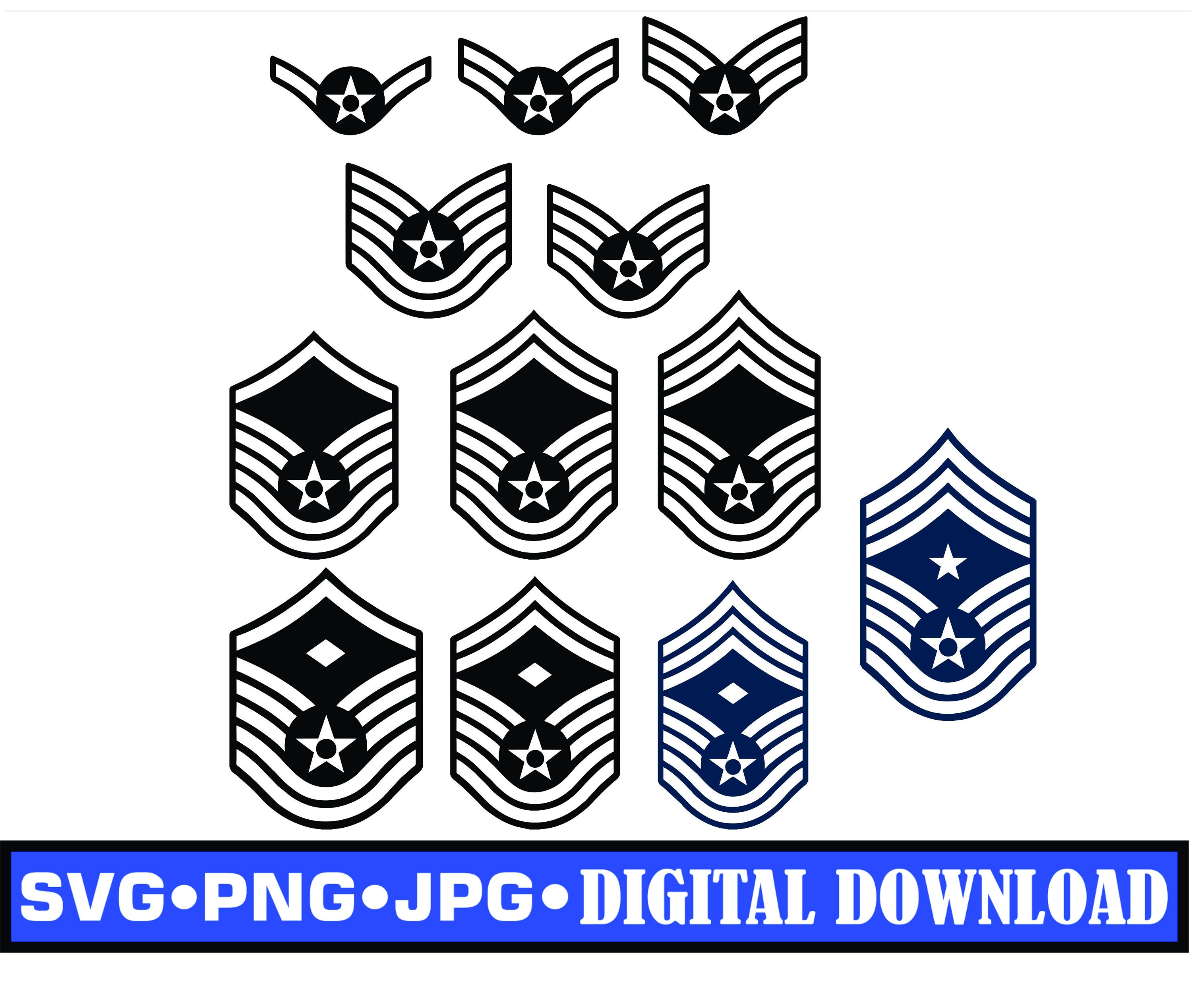 Air Force Enlisted Ranks X 13 Graphics USAF Cricut Cut - Etsy