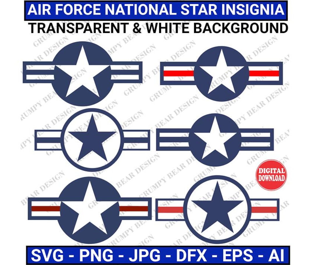 Air Force National Star Insignia, Air Force Roundel, Stars, Bars, 12 ...
