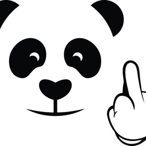 Bad Panda X6 Graphic, Panda Middle Finger, Digital Download, Bumper ...