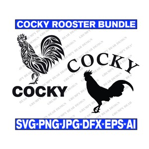 Cocky X9 Graphics With Rooster, Svg Png Jpg Eps Ai Dfx, Digital ...