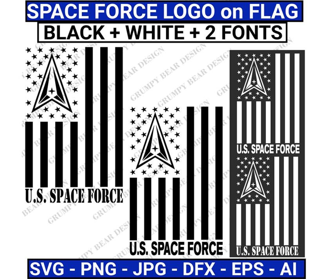 U.S. Space Force Logo Flag, US American Flag, Space Force Svg, Black ...