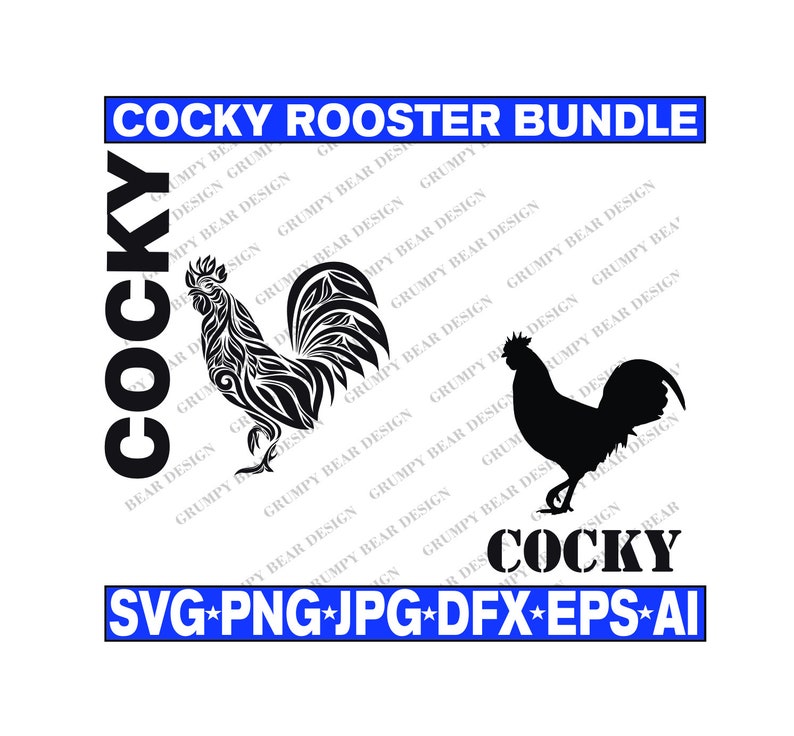 Cocky X9 Graphics With Rooster Svg Png Jpg Eps Ai Dfx - Etsy