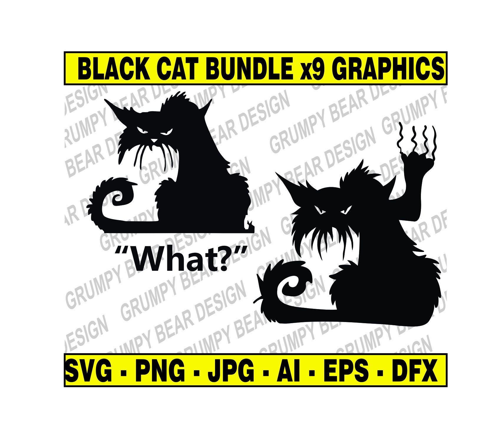Black Cat X9 Graphics Ew People What Svg Png Jpg Ai Eps - Etsy