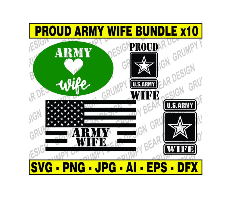 US Army Wife X10 Graphics Proud Wife Proud Spouse Svg Png - Etsy