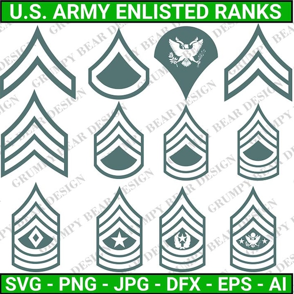 Army Rank Svg - Etsy