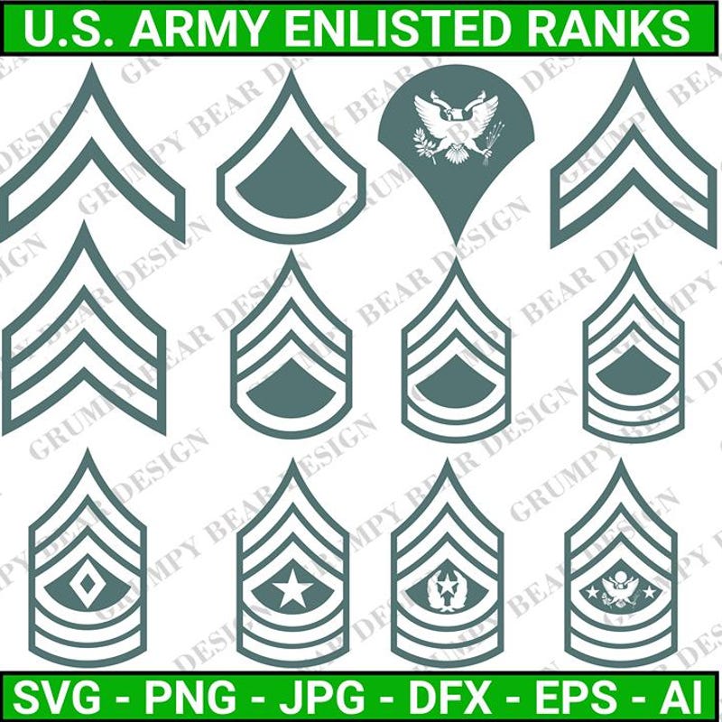 Army Rank Svg - Etsy