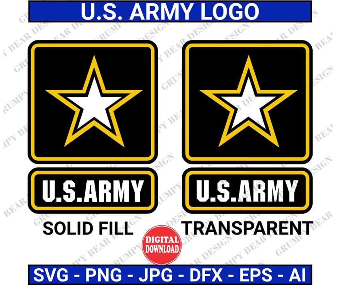 U.S. Army Color Logo, Army Logo Svg, Army Star, Solid and Transparent ...