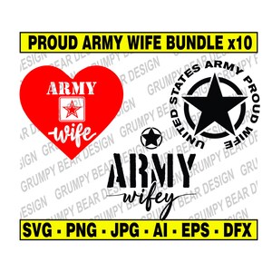 US Army Wife X10 Graphics, Proud Wife, Proud Spouse, Svg Png Jpg Ai Dfx ...