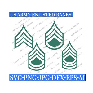 US Army Enlisted Ranks X12 Graphics, Svg Png Jpg Ai Eps Dfx, Digital ...