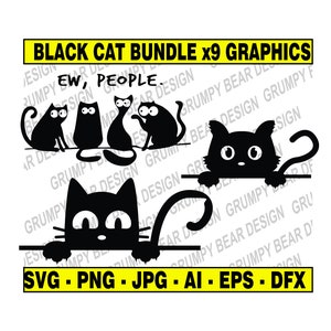 Black Cat X9 Graphics, Ew People, What, Svg Png Jpg Ai Eps Dfx, Shirt ...
