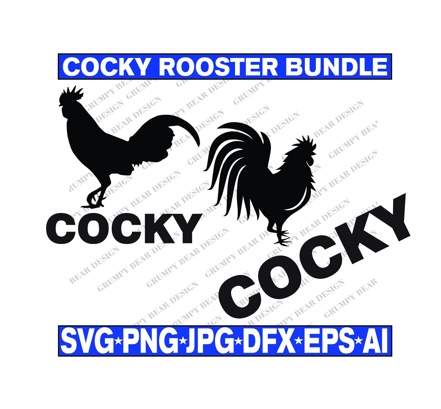 Cocky X9 Graphics With Rooster Svg Png Jpg Eps Ai Dfx - Etsy