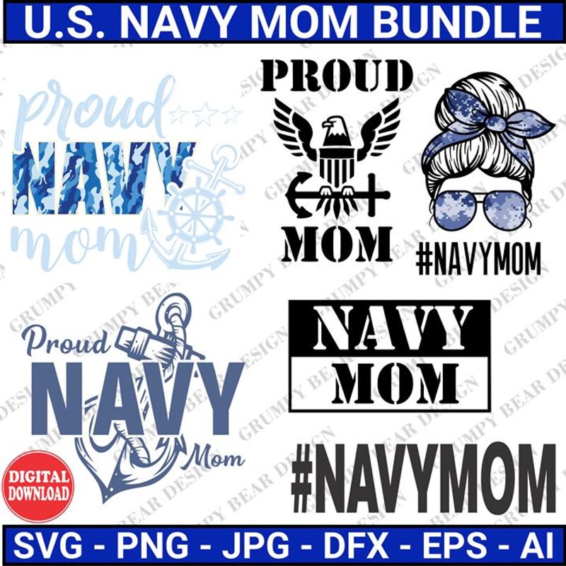 Navy Mom Svg - Etsy
