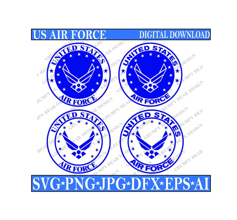 Air Force Round Logo With TWO Different Fonts X8 Logos - Etsy