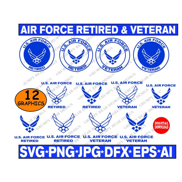 Airforce Retired Svg - Etsy
