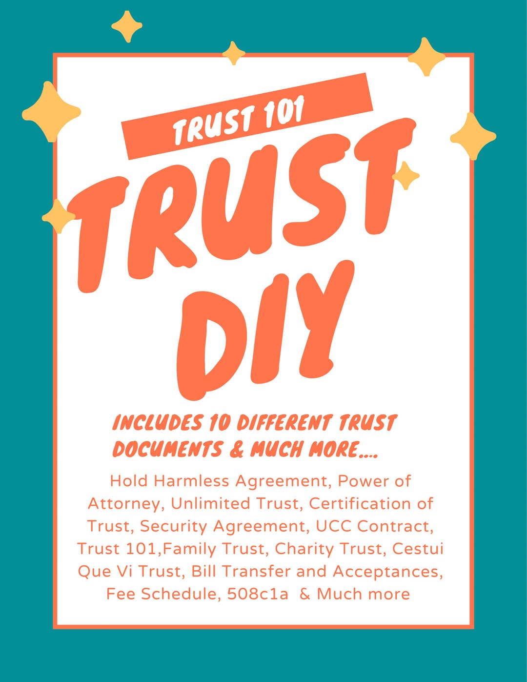 Trust 101, Complete DIY With All Documents Needed, Living Trust ...