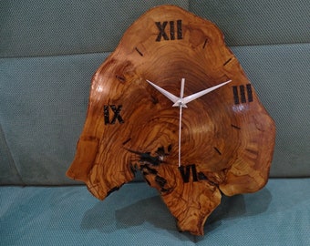 Wooden Log Wall Clock - Etsy