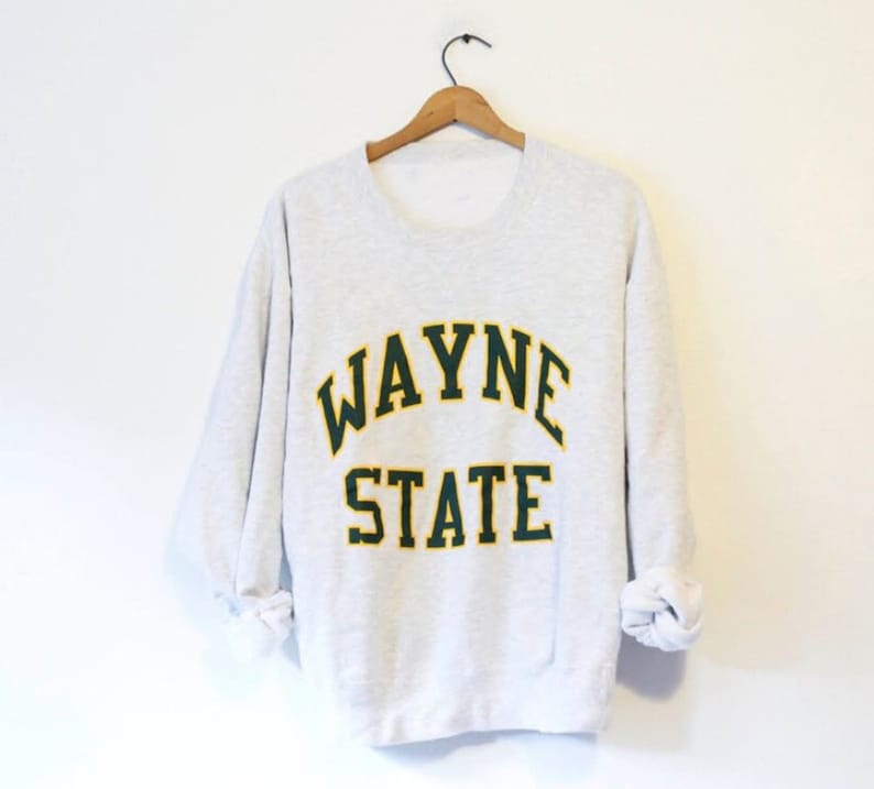 Vintage 90s Wayne State University Detroit Michigan Sweatshirt, Wayne ...