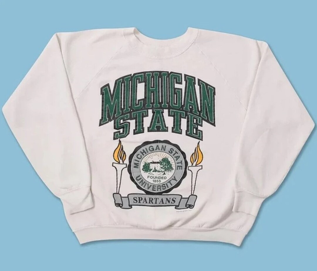 Vintage 90s Michigan State Crewneck Sweatshirt, Michigan State Shirt ...