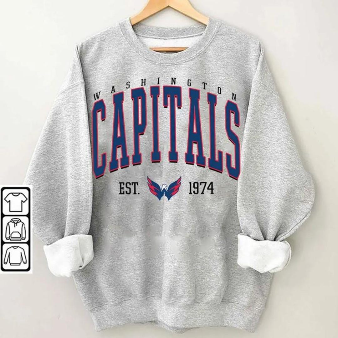 Washington Capitals Sweatshirt Crewneck, Vintage Capitals Shirt ...