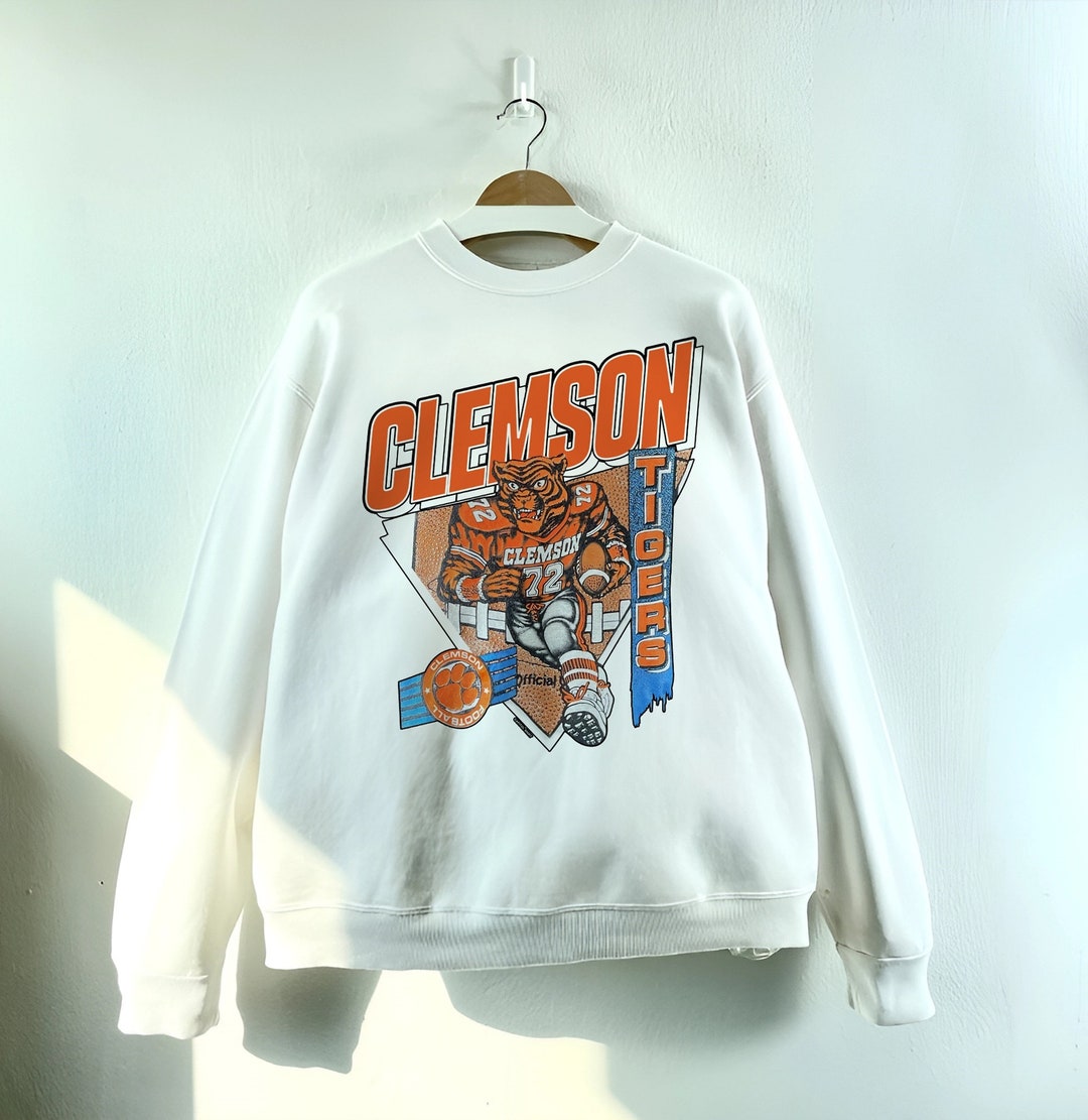 Vintage 90s Clemson University Tigers Football Team Crewneck Sweatshirt ...