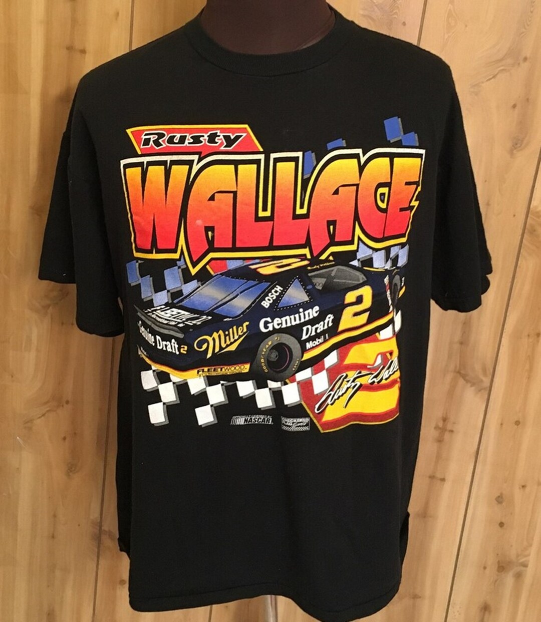 Vintage 90s Nascar Rusty Wallace Miller Genuine Draft Nascar T-shirt ...